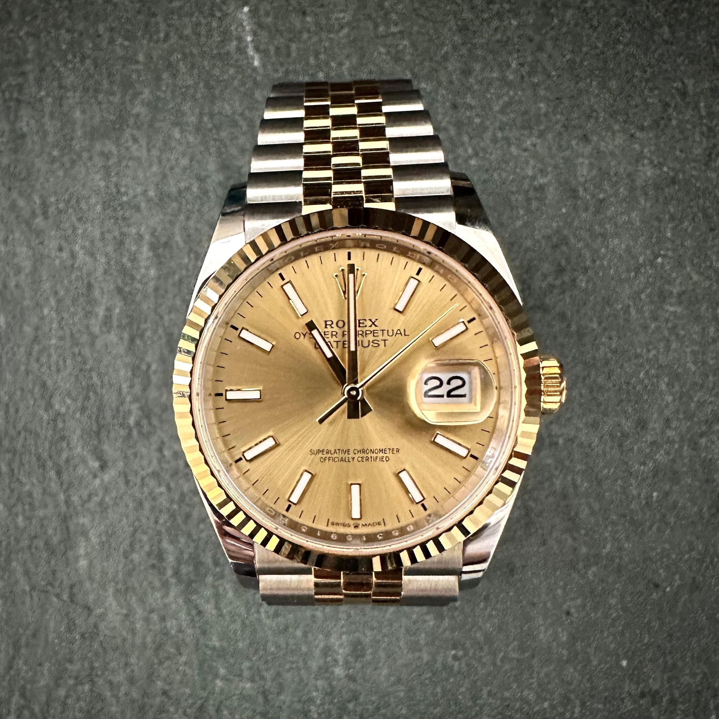 Pre-Owned: Rolex Stainless Steel & Precious Yellow Metal Oyester Perpe ...